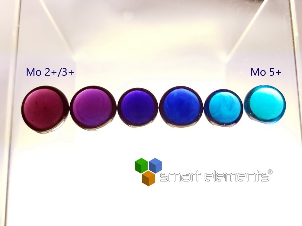 Molybdenum oxidation state transition glass bead Set – 6 beads